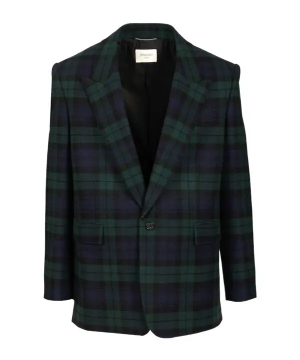 Saint Laurent Tartan Single-breasted Jacket