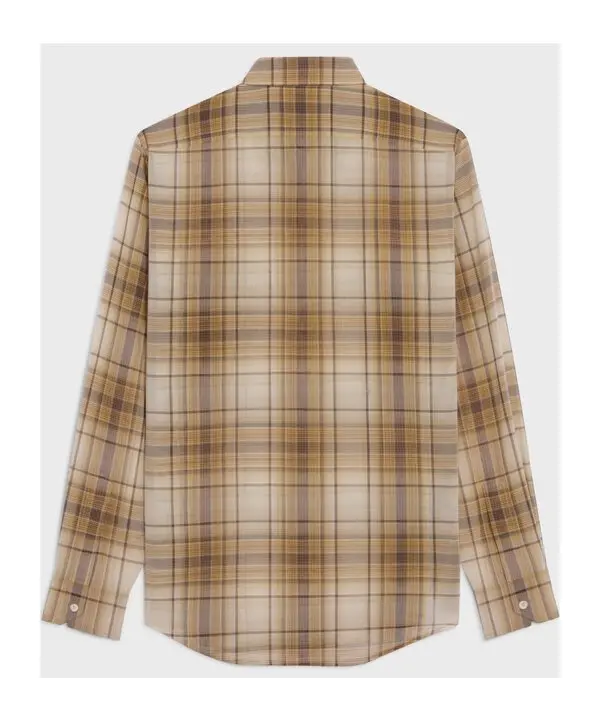 Celine Loose Shirt In Light Checked Cotton