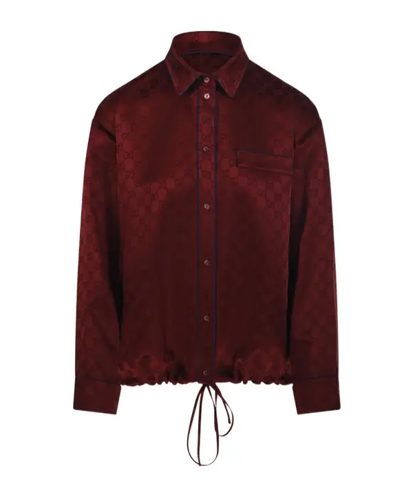 Gucci Gg Monogram Velvet Shirt - Brown