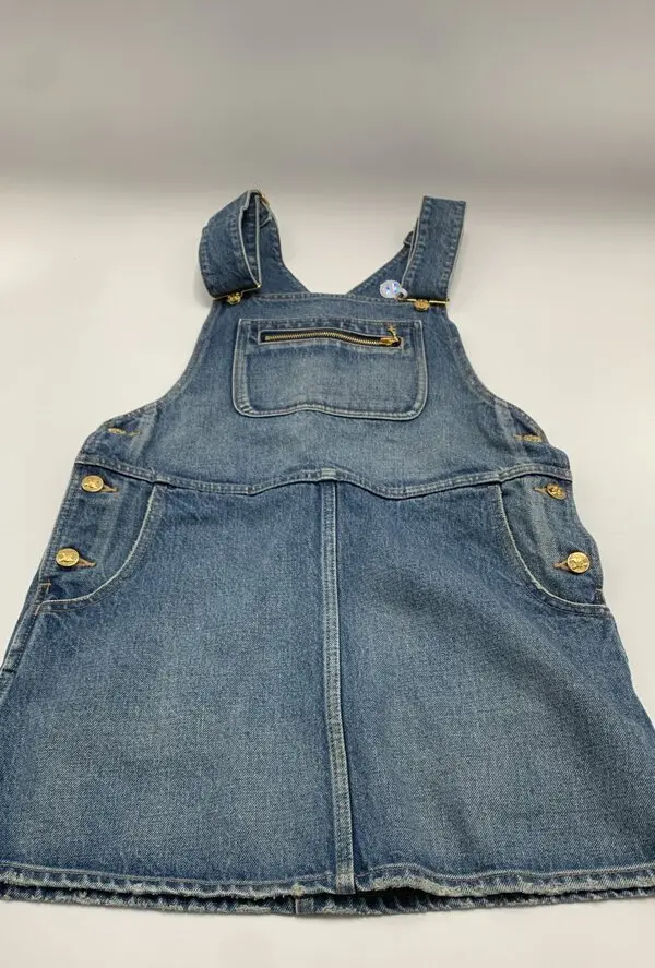 Celine Union Wash Denim Dungaree Mini Dress