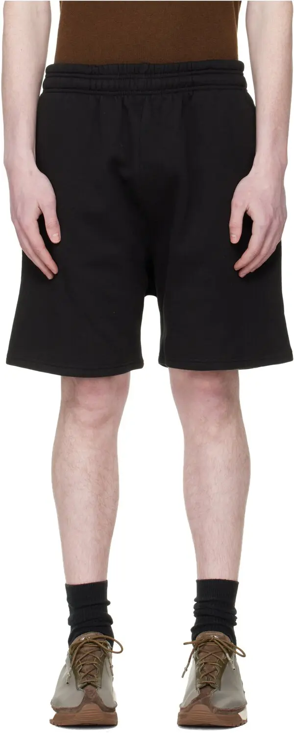 ENTIRE STUDIOS Elastic Waist Drawstring Shorts - Black