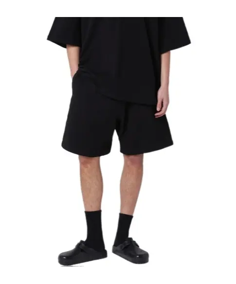ENTIRE STUDIOS Elastic Waist Drawstring Shorts - Black