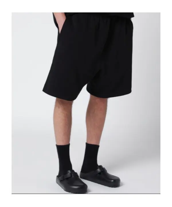 ENTIRE STUDIOS Elastic Waist Drawstring Shorts - Black