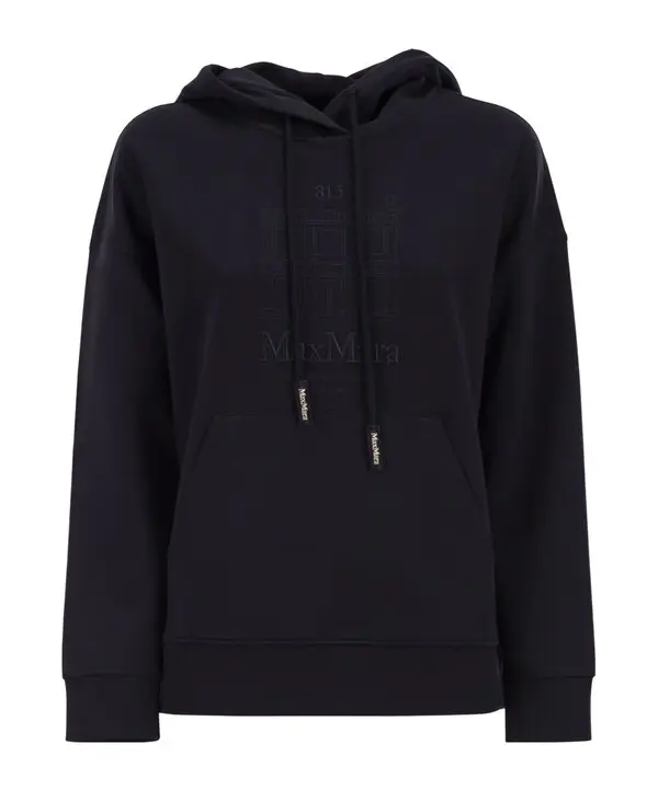 Max Mara Embroidered Drawstring Hoodie - Black