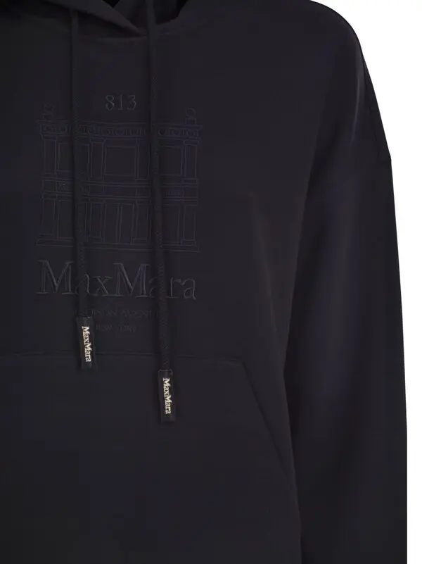 Max Mara Embroidered Drawstring Hoodie - Black