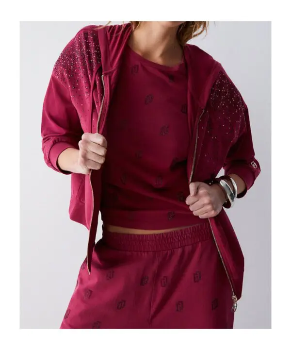 Liu Jo Embellished Zip-up Hoodie