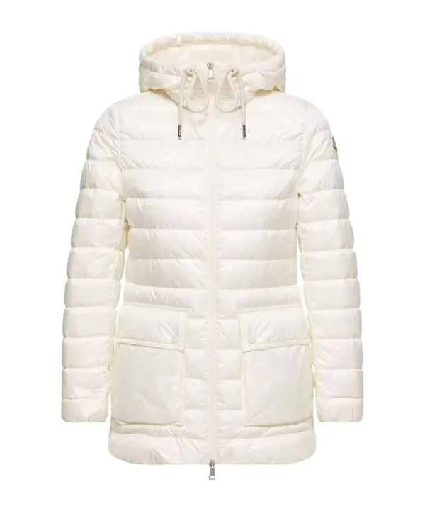 Moncler Jasmin Short Down Jacket With Hood - White