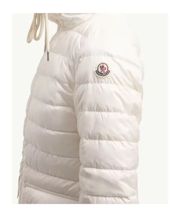 Moncler Jasmin Short Down Jacket With Hood - White