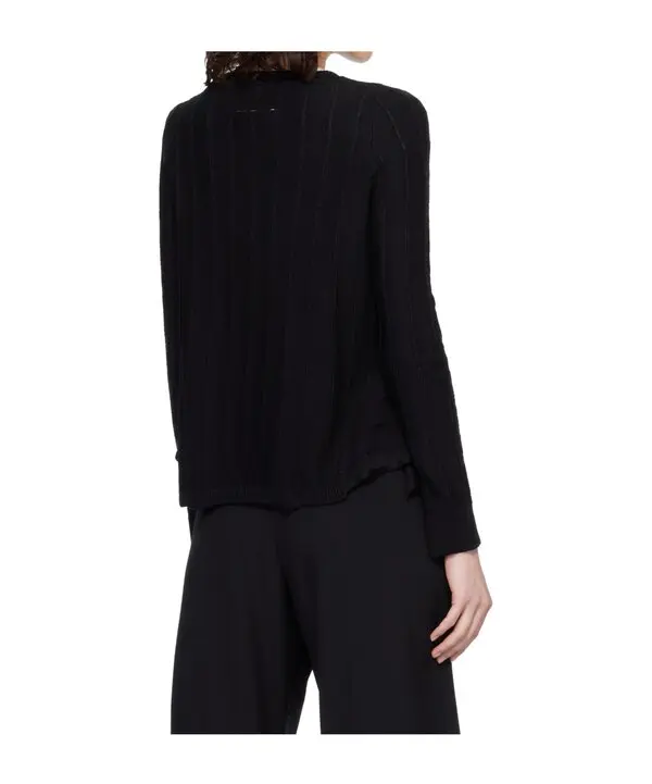 MAISON MARGIELA Ribbed Knit Crewneck Sweater - Black