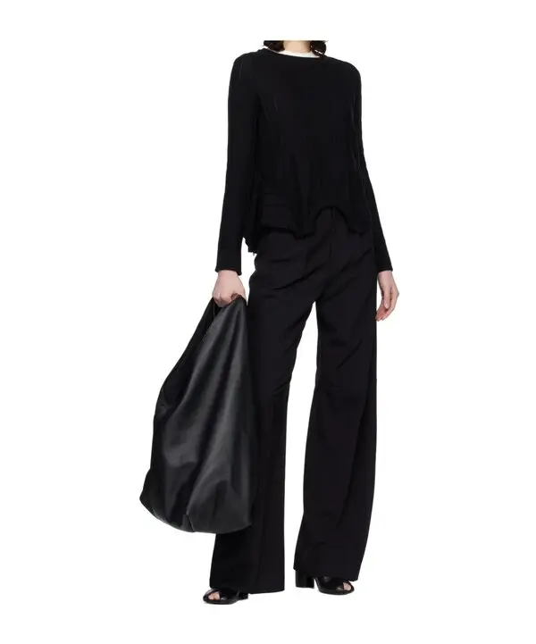 MAISON MARGIELA Ribbed Knit Crewneck Sweater - Black