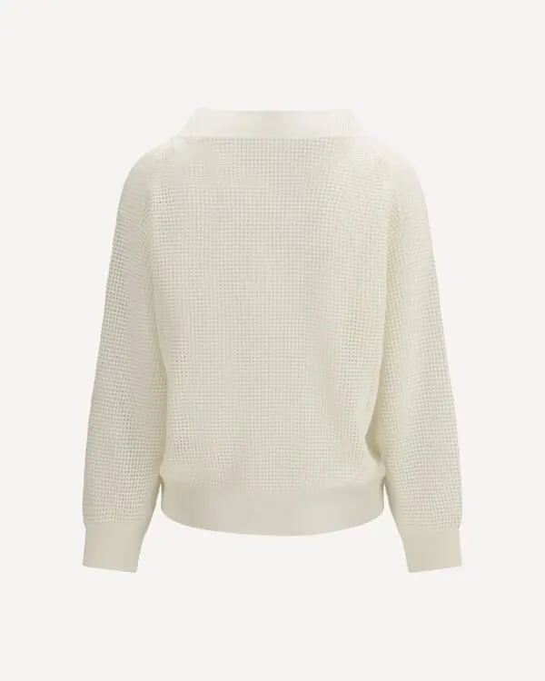 Brunello Cucinelli V-neck Mesh Knit Sweater