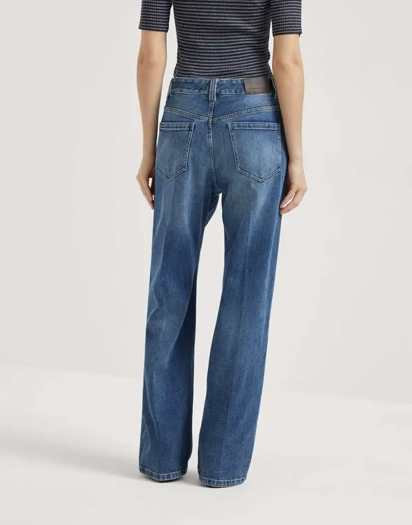 Brunello Cucinelli Logo Patch Straight Leg Jeans