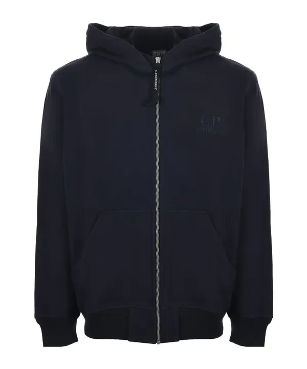 C.P. COMPANY Hooded Zip-up Sweatshirt - Blue