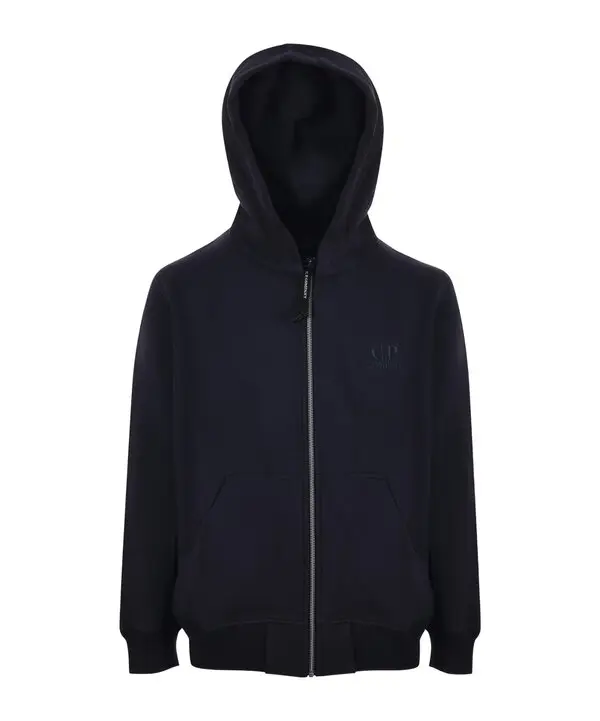 C.P. COMPANY Zip-up Hooded Sweatshirt - Blue