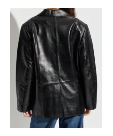 STAND STUDIO Alondra Double-breasted Leather Blazer