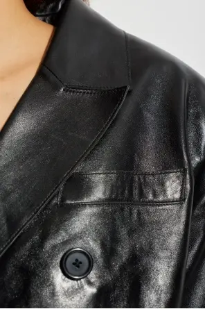 STAND STUDIO Alondra Double-breasted Leather Blazer