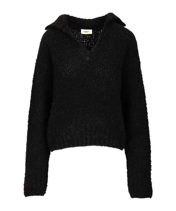 Barena Venezia Bouclé V-neck Jumper - Black