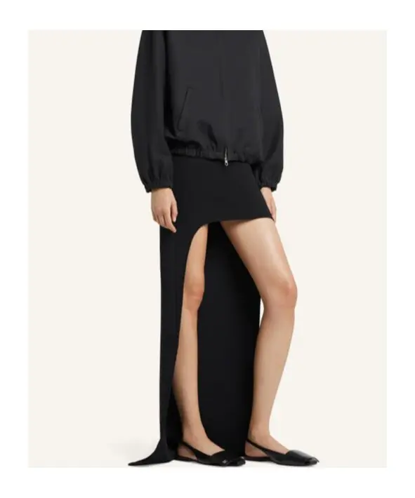 COURREGES Asymmetrical Knitted Skirt - Black