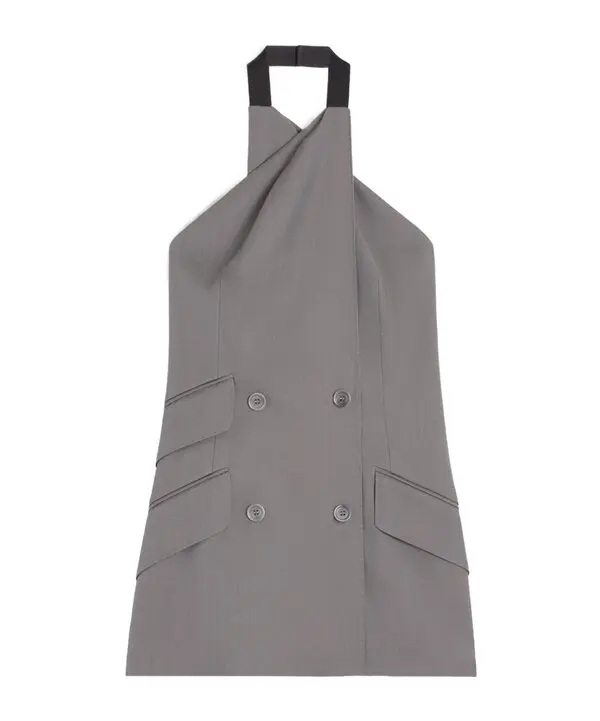 Max Mara Cali Halterneck Sleeveless Blazer - Medium Gray