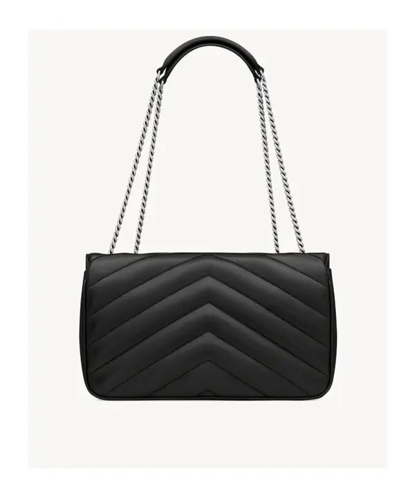 Saint Laurent Loulou Foldover Top Medium Shoulder Bag - Black
