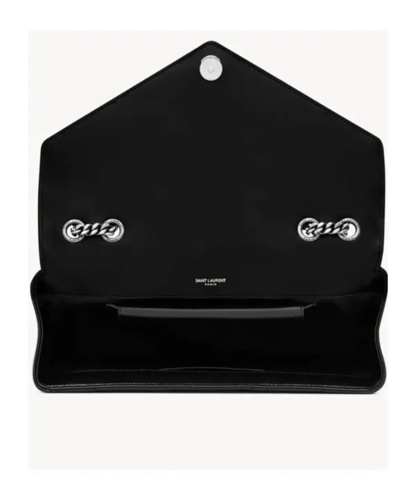 Saint Laurent Loulou Foldover Top Medium Shoulder Bag - Black