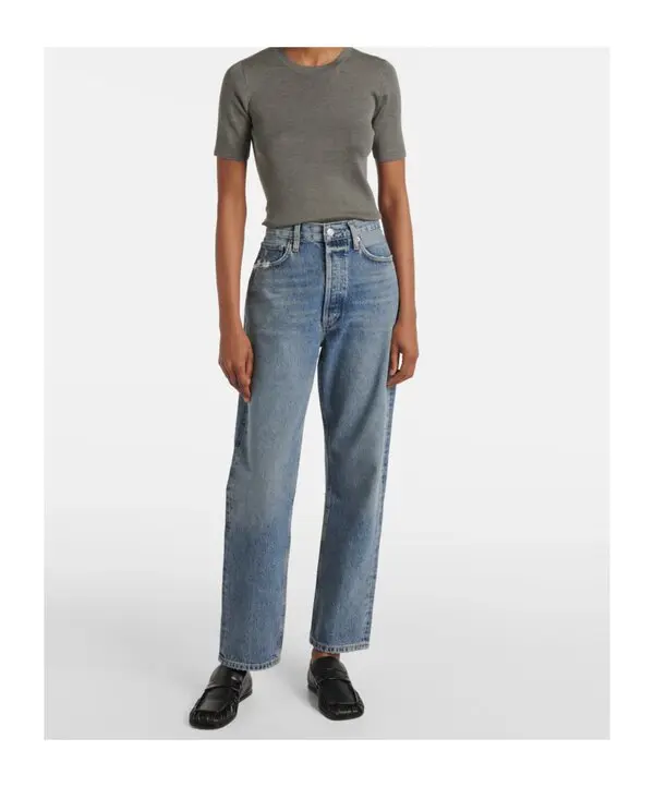 AGOLDE Mid-rise Straight-leg Denim Trousers - Blue