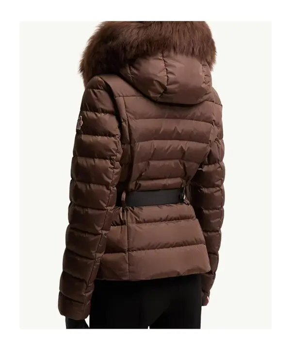 Moncler Beverley Down Jacket With Removable Fur Hood - Brown
