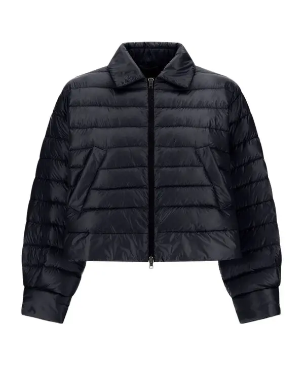 Herno Ultralight Nylon Cape With Shirt Collar And Patch Pockets - Black