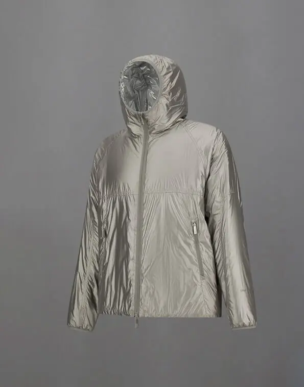 Herno Metallic Shield Hooded Jacket - Gray