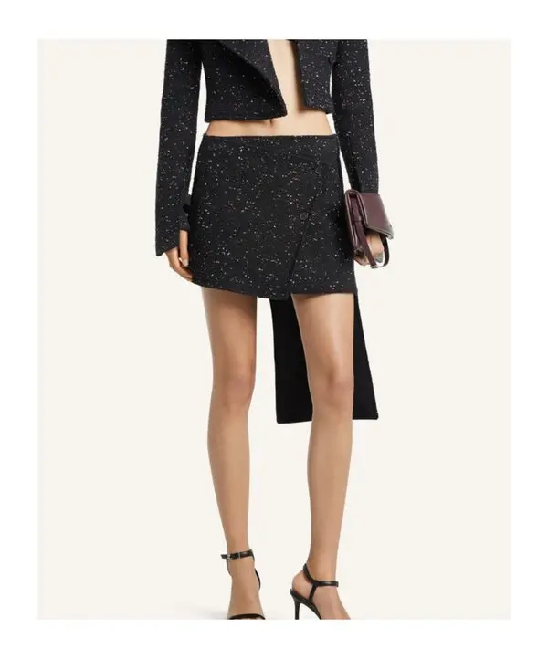 COURREGES Asymmetrical Tweed Mini Skirt
