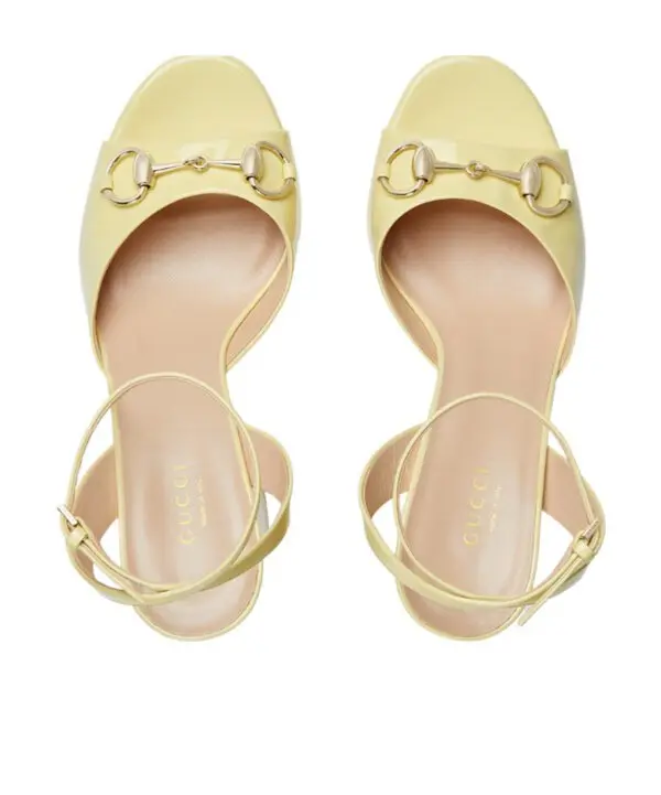Gucci Horsebit Platform Sandals - Yellow