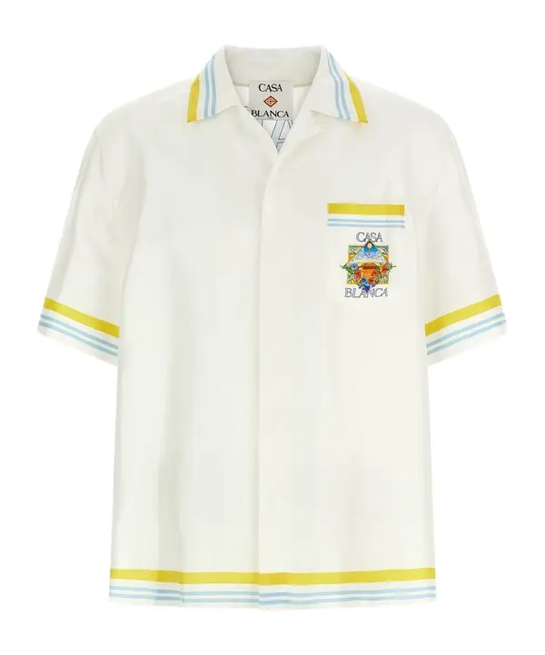 Casablanca Flower Court Icon Satin Shirt - White