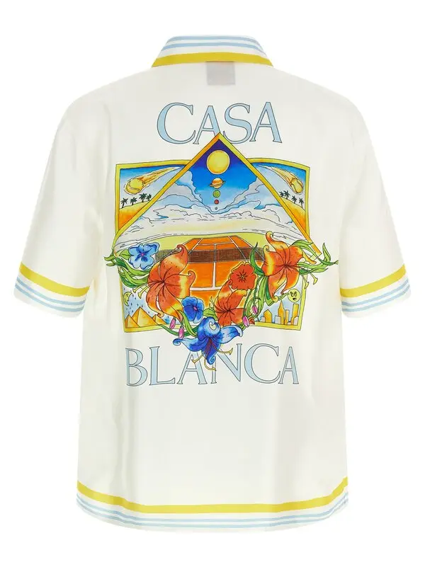 Casablanca Flower Court Icon Satin Shirt - White