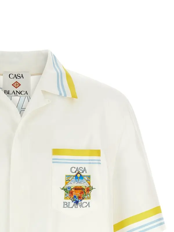 Casablanca Flower Court Icon Satin Shirt - White
