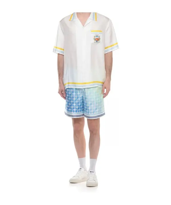 Casablanca Flower Court Icon Satin Shirt - White