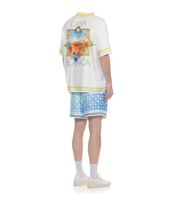 Casablanca Flower Court Icon Satin Shirt - White