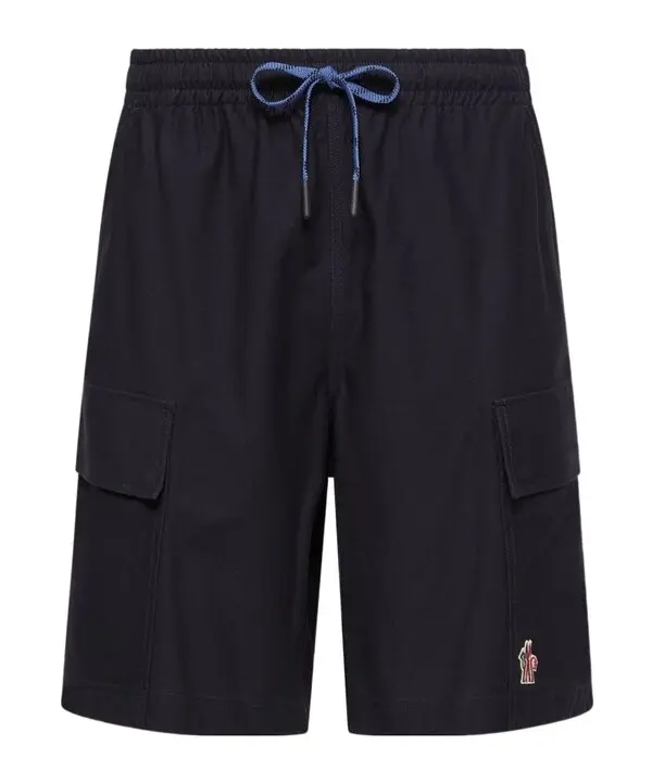 Moncler Cotton Gabardine Cargo Shorts - Navy Blue