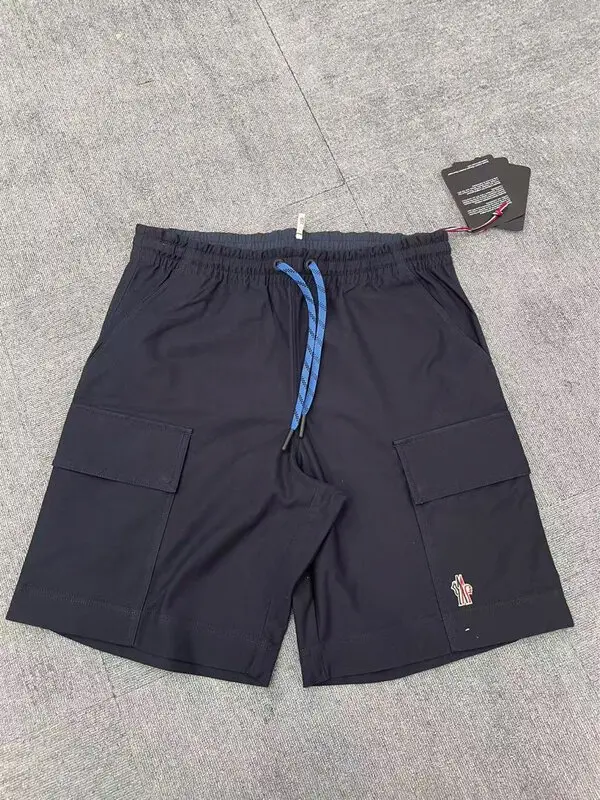 Moncler Cotton Gabardine Cargo Shorts - Navy Blue