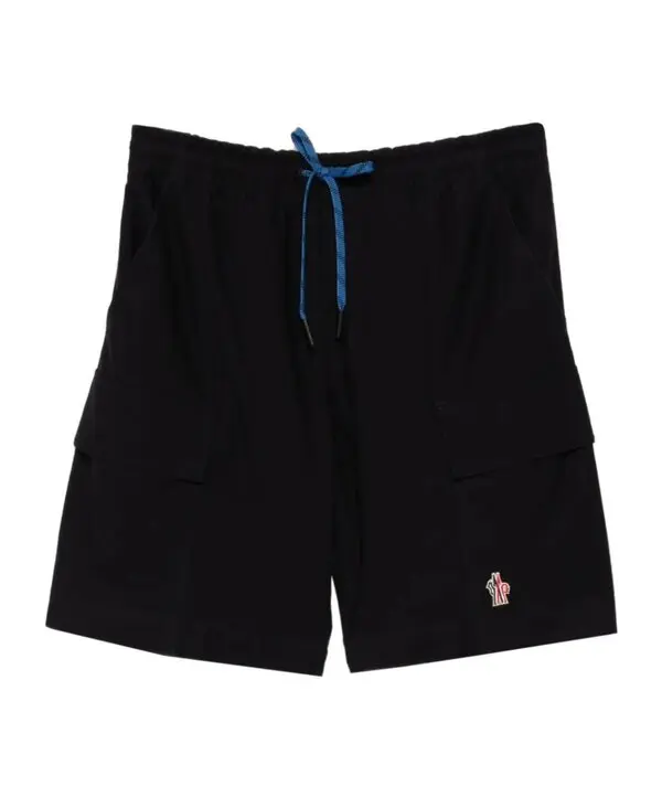 Moncler Cotton Gabardine Cargo Shorts - Navy Blue