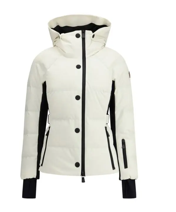 Moncler Belted Hooded Down Jacket - Ivory