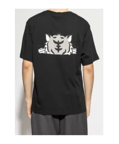 Kenzo Happy Tiger Printed Crewneck T-shirt - Black