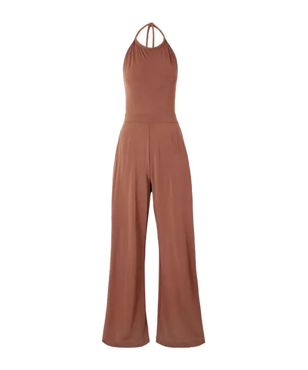 Max Mara Halter Neck Jumpsuit With Cinched Waist - Brown