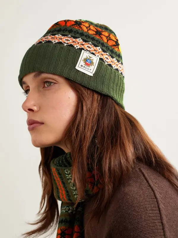 Bally Fair Isle Wool Knitted Hat - Multicolor