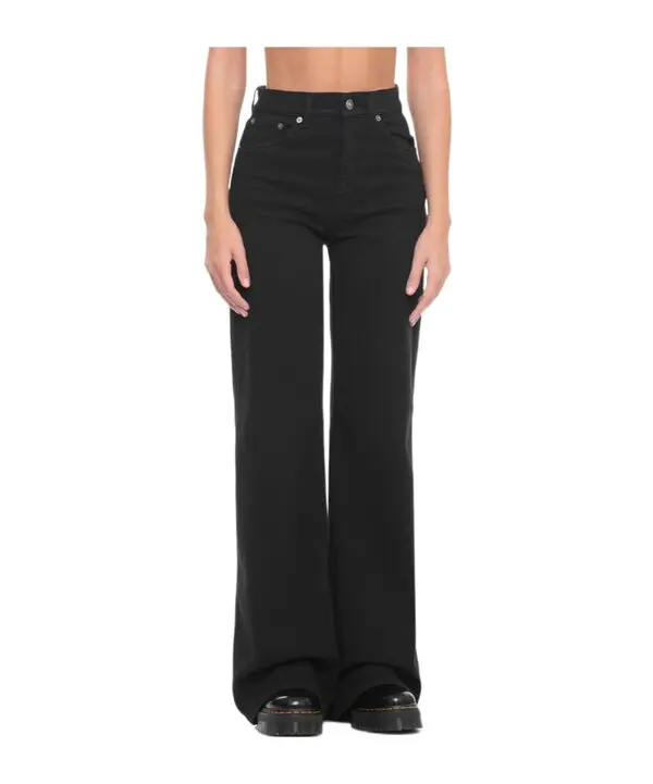 DONDUP Logo Patch Wide-leg Jeans