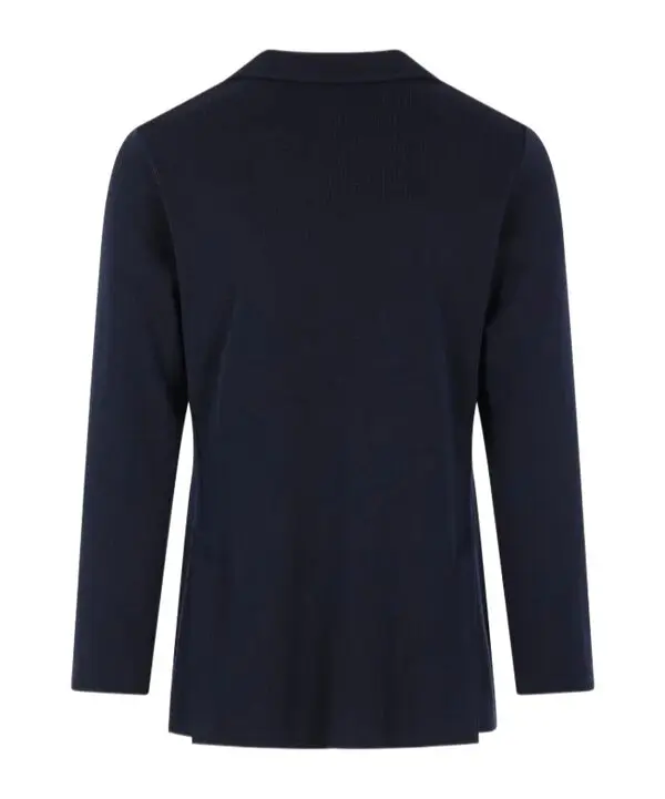 LARDINI Double-breasted Jacket With Peaked Lapel And Patch Pockets - Black