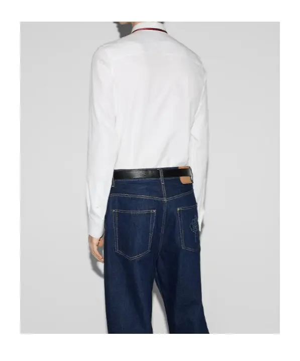 Gucci Web Detailed Long-sleeve Oxford Shirt