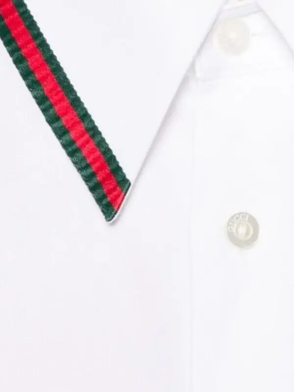 Gucci Web Detailed Long-sleeve Oxford Shirt