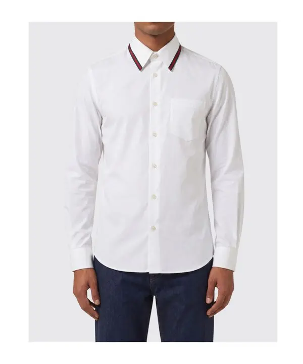 Gucci Web Detailed Long-sleeve Oxford Shirt