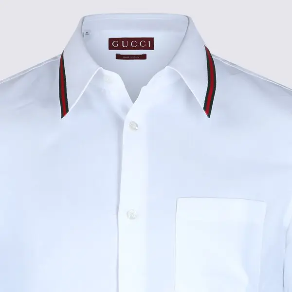 Gucci Web Detailed Long-sleeve Oxford Shirt