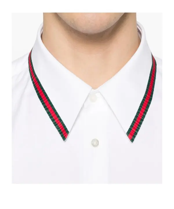 Gucci Web Detailed Long-sleeve Oxford Shirt